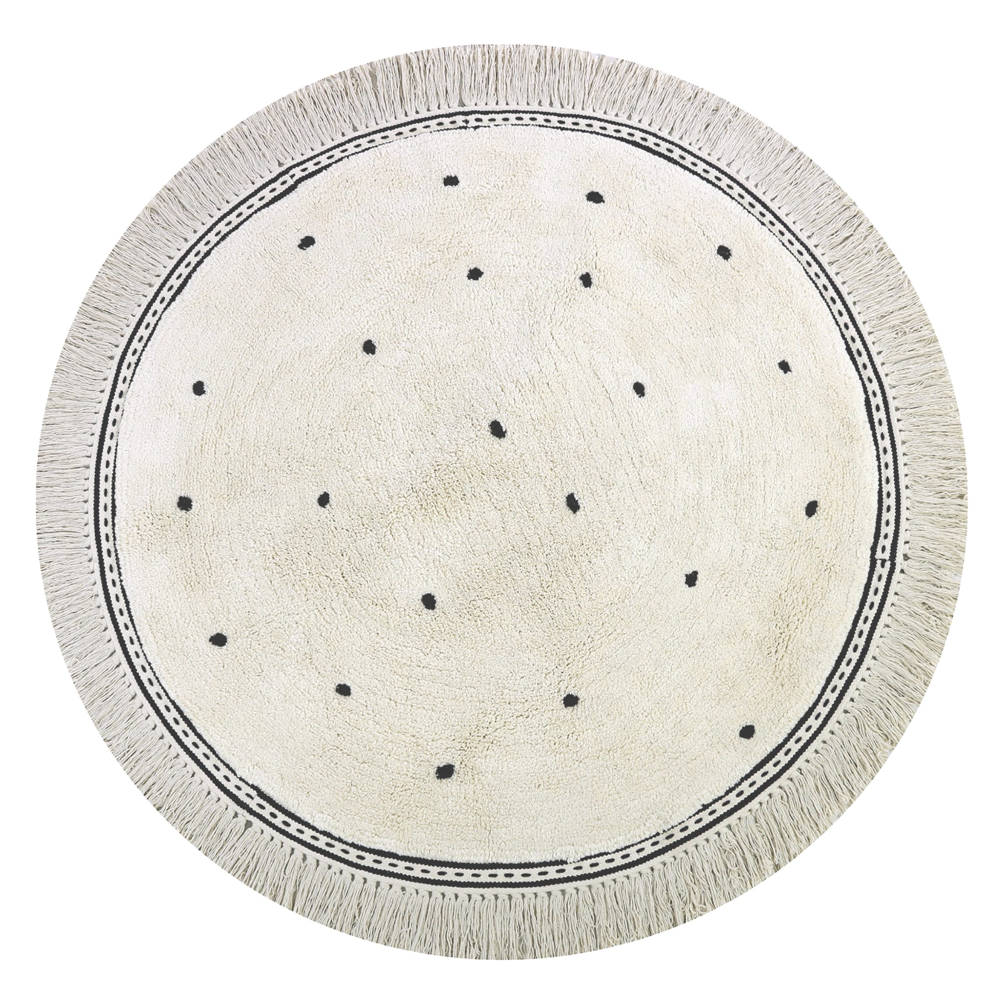 Waschbarer Kinderteppich “Anna Cream Dots” 110cm & Fyoldi